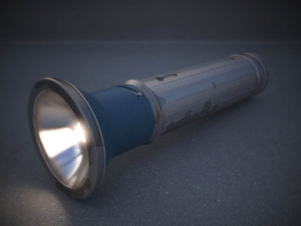 vintage flashlight 3d model
