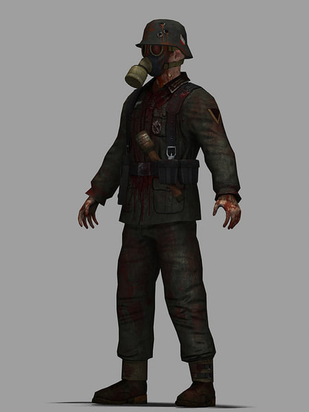 3d german zombie man model