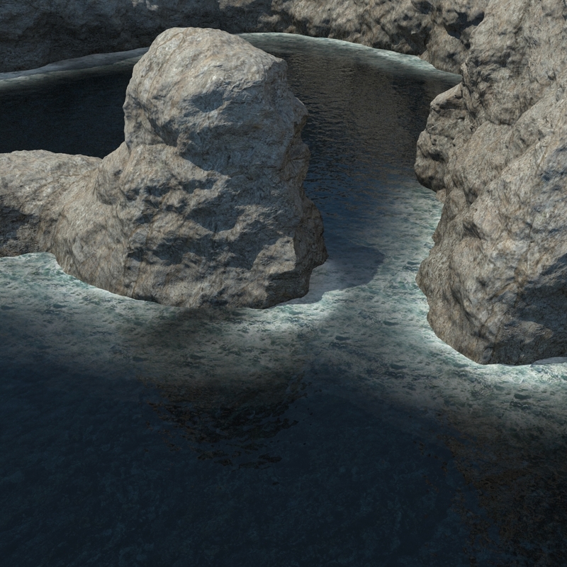 3d model of cliff rock landscape
