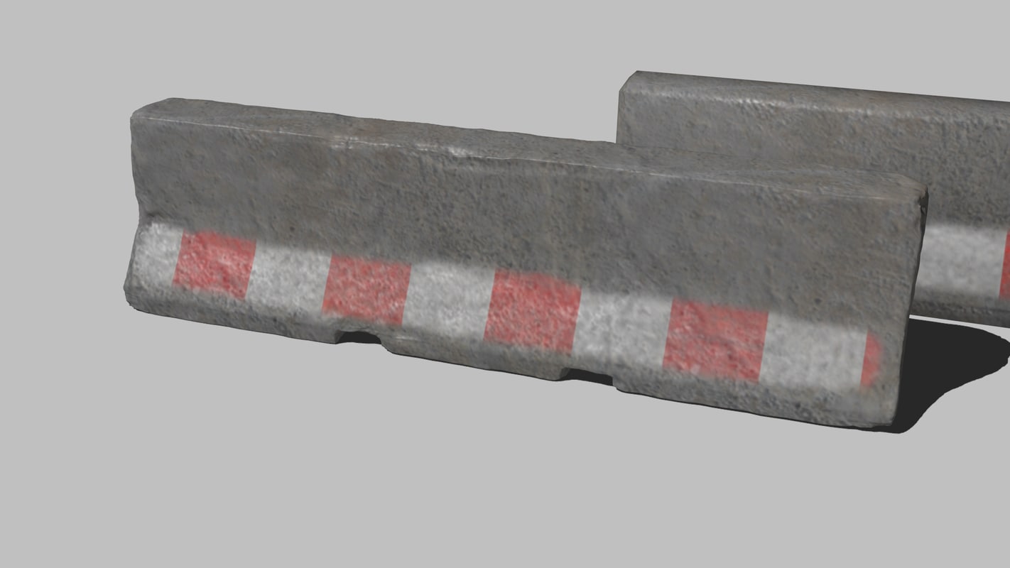 asset barriers 3d model