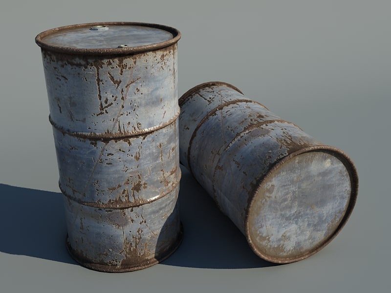 3d model barrel rust