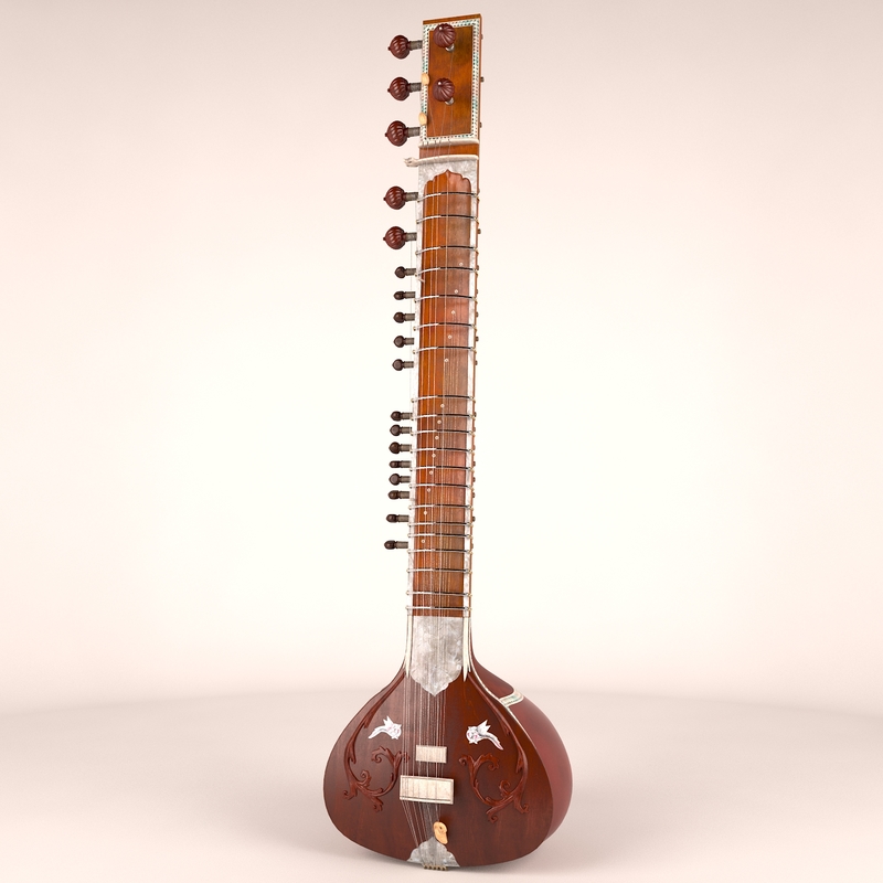 3d sitar stringed