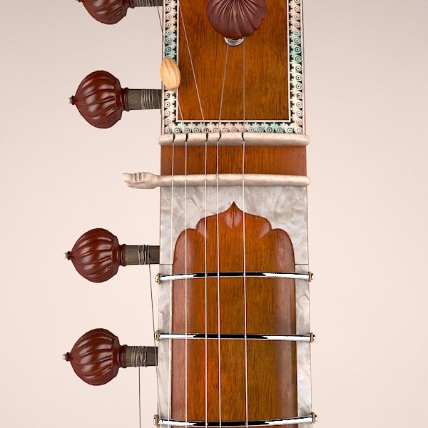 3d sitar stringed