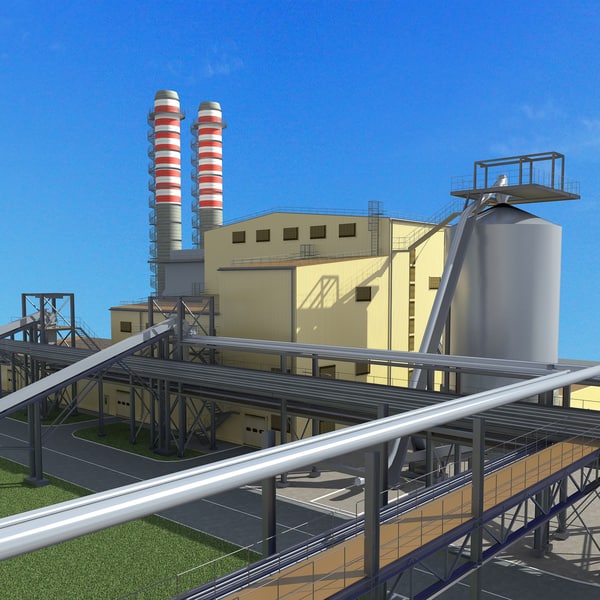 3d model power generating plant