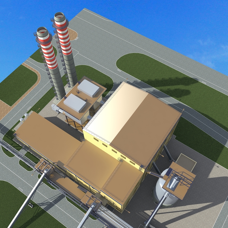 3d model power generating plant