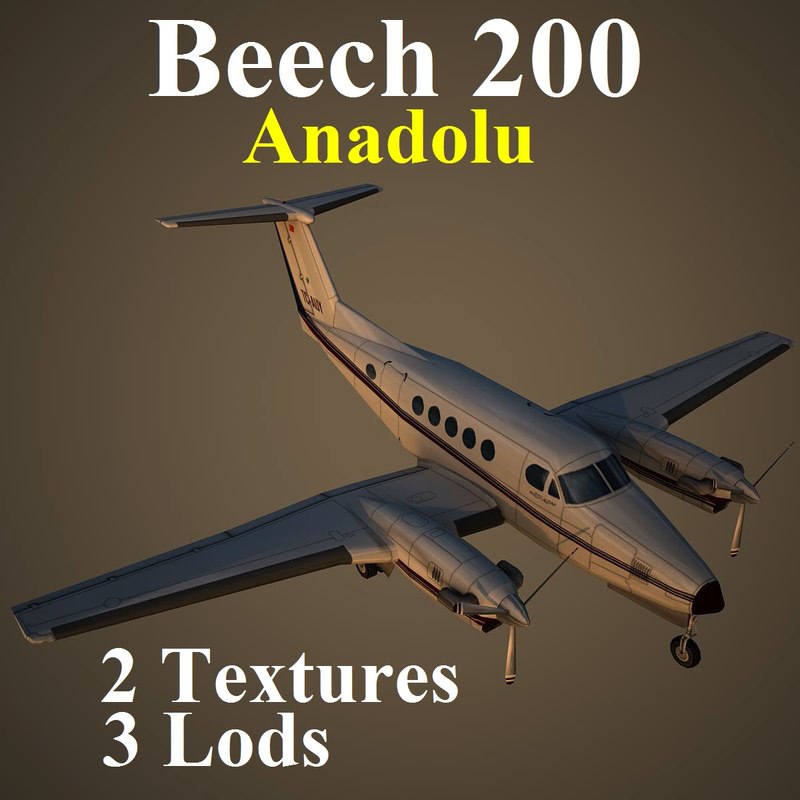 3d beech 200 aircraft model