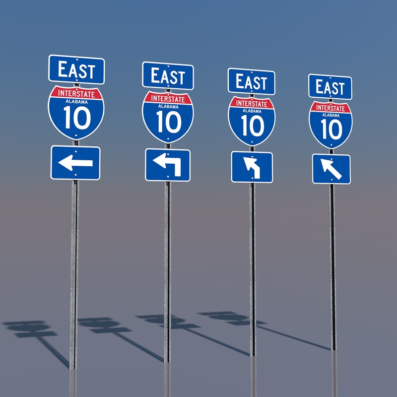 interstate 10 signs alabama c4d