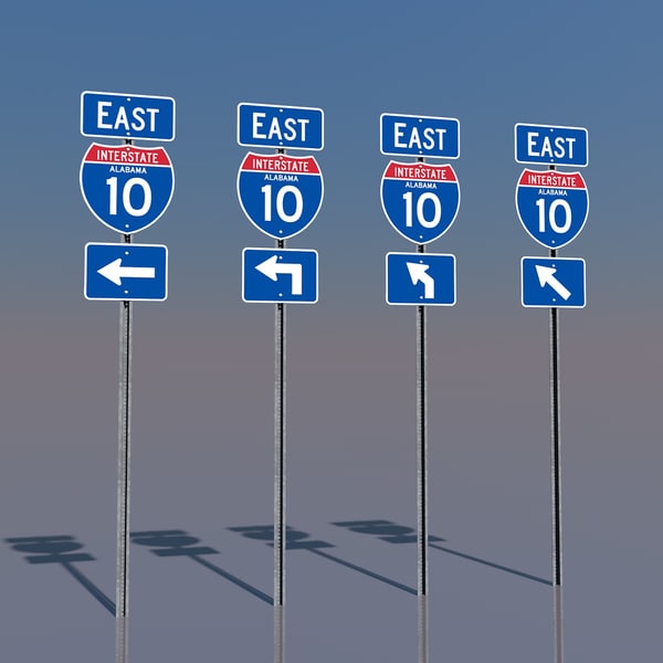 interstate 10 signs alabama c4d