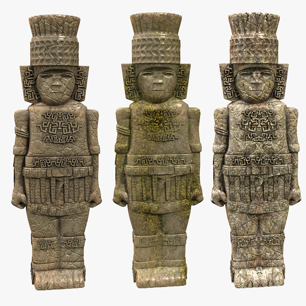 of stone totems heads