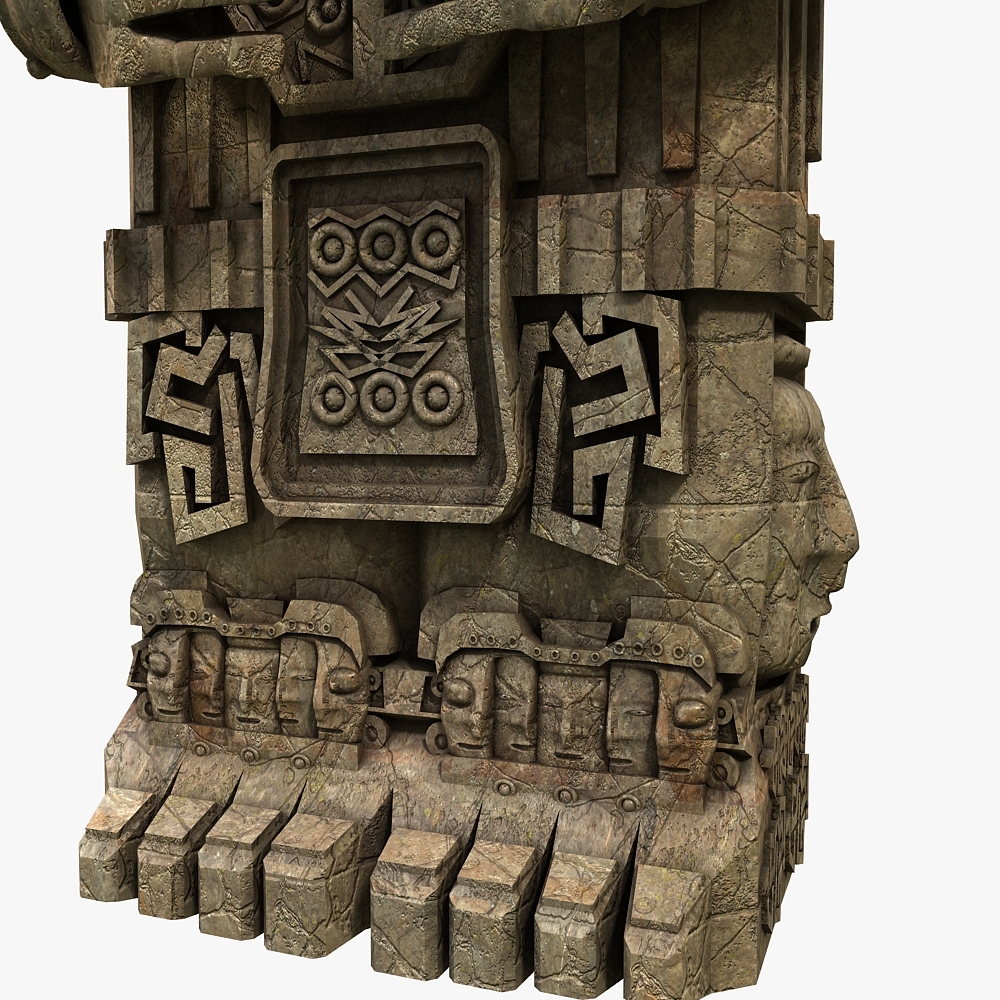 of stone totems heads