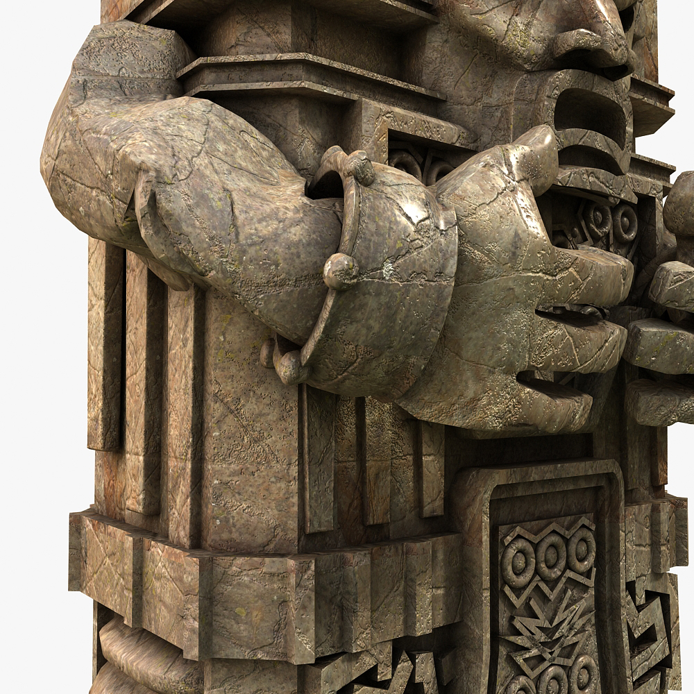 of stone totems heads