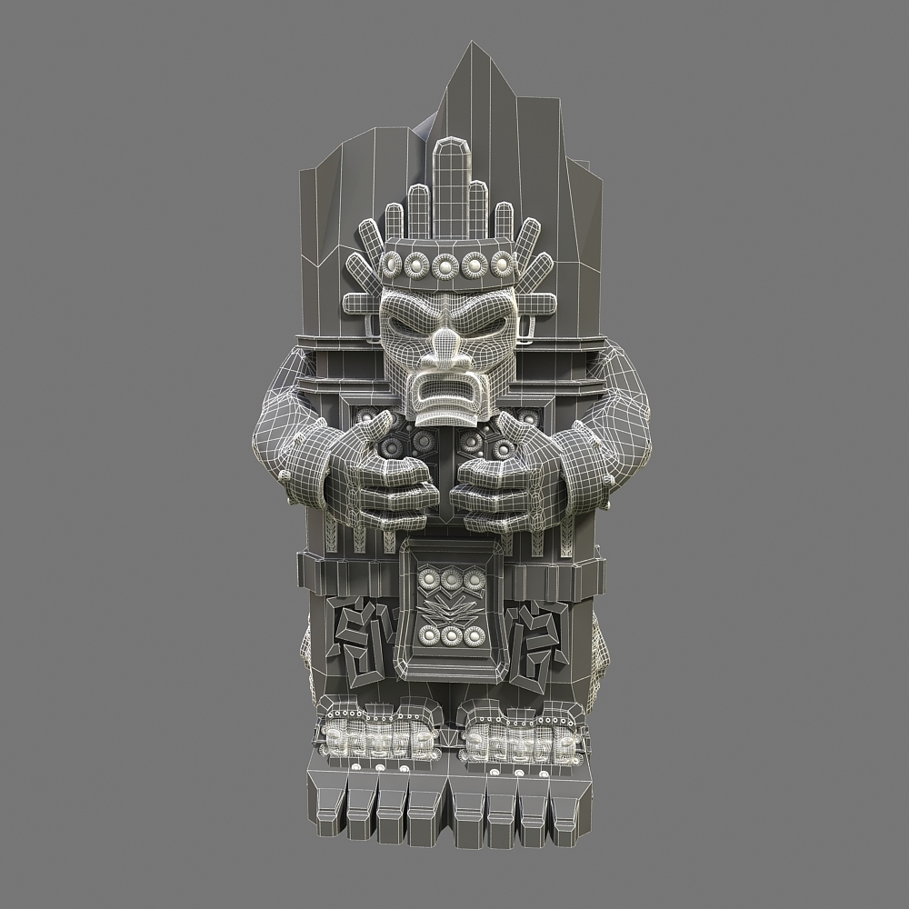 of stone totems heads