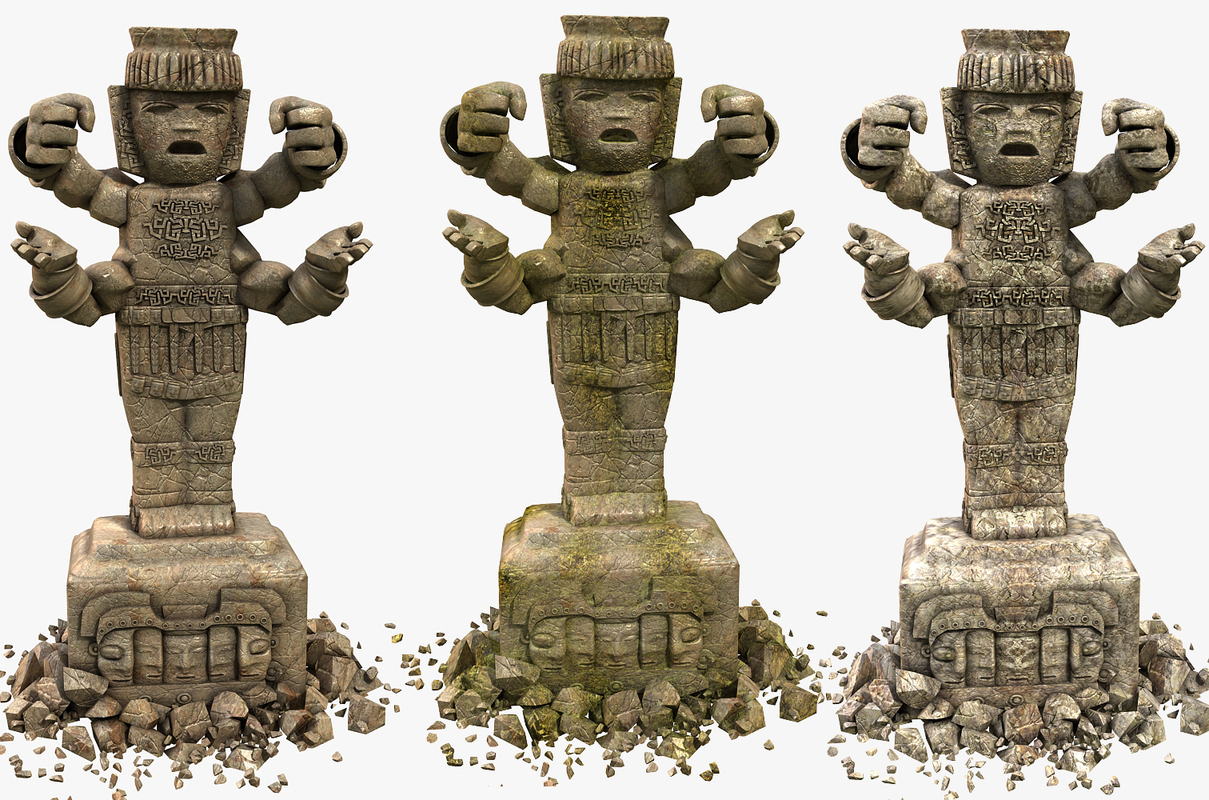 of stone totems heads