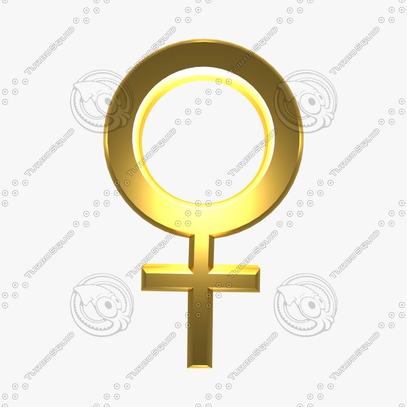 3d model female golden sign
