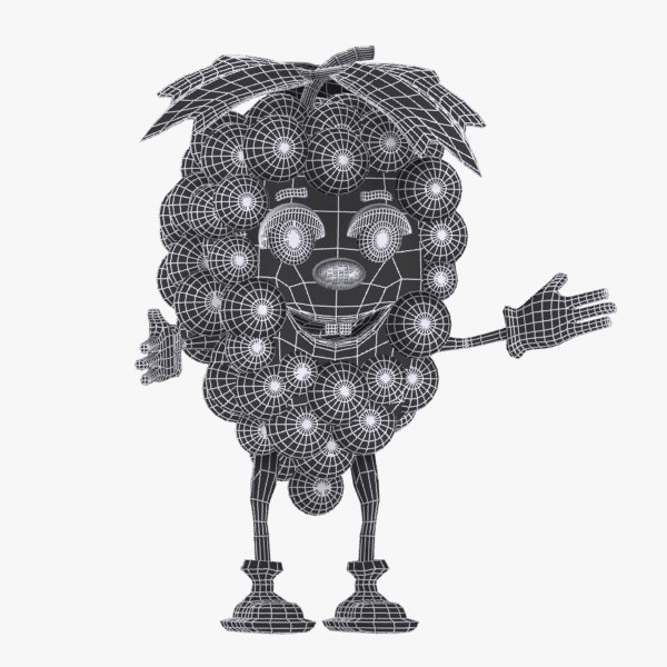 grape character 3d model