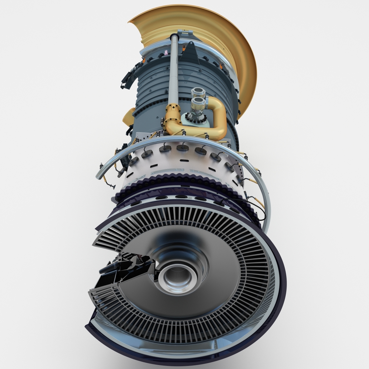 3d model aircraft jet turbine 3