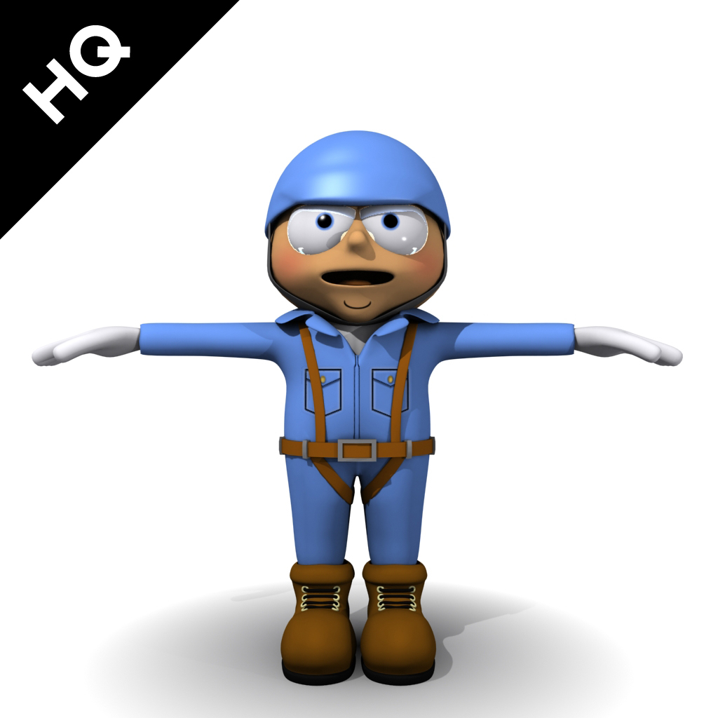 cartoon character worker 3d max