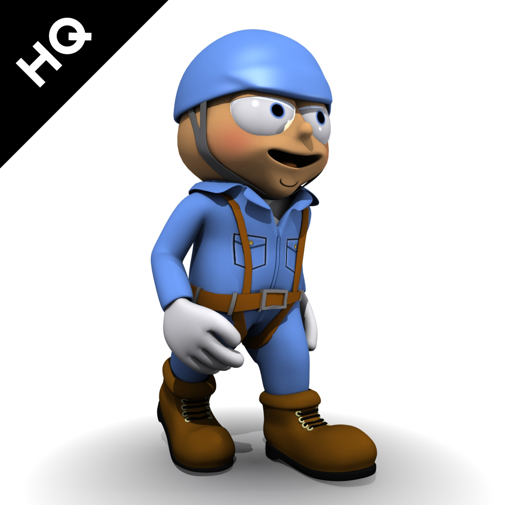 cartoon character worker 3d max