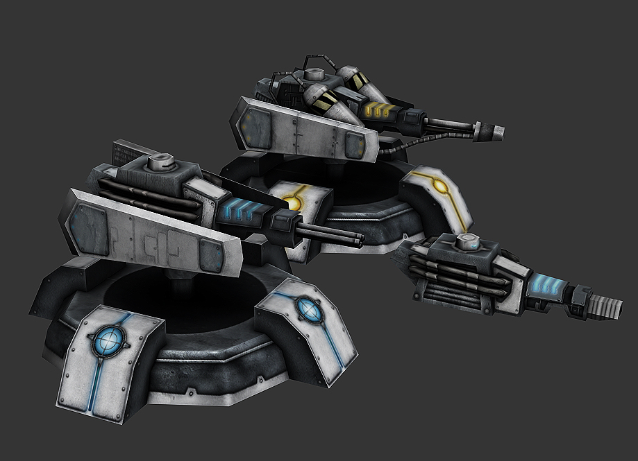 sci fi turrets 3d model