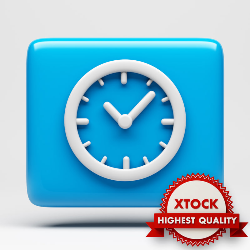 clock icon 3d model
