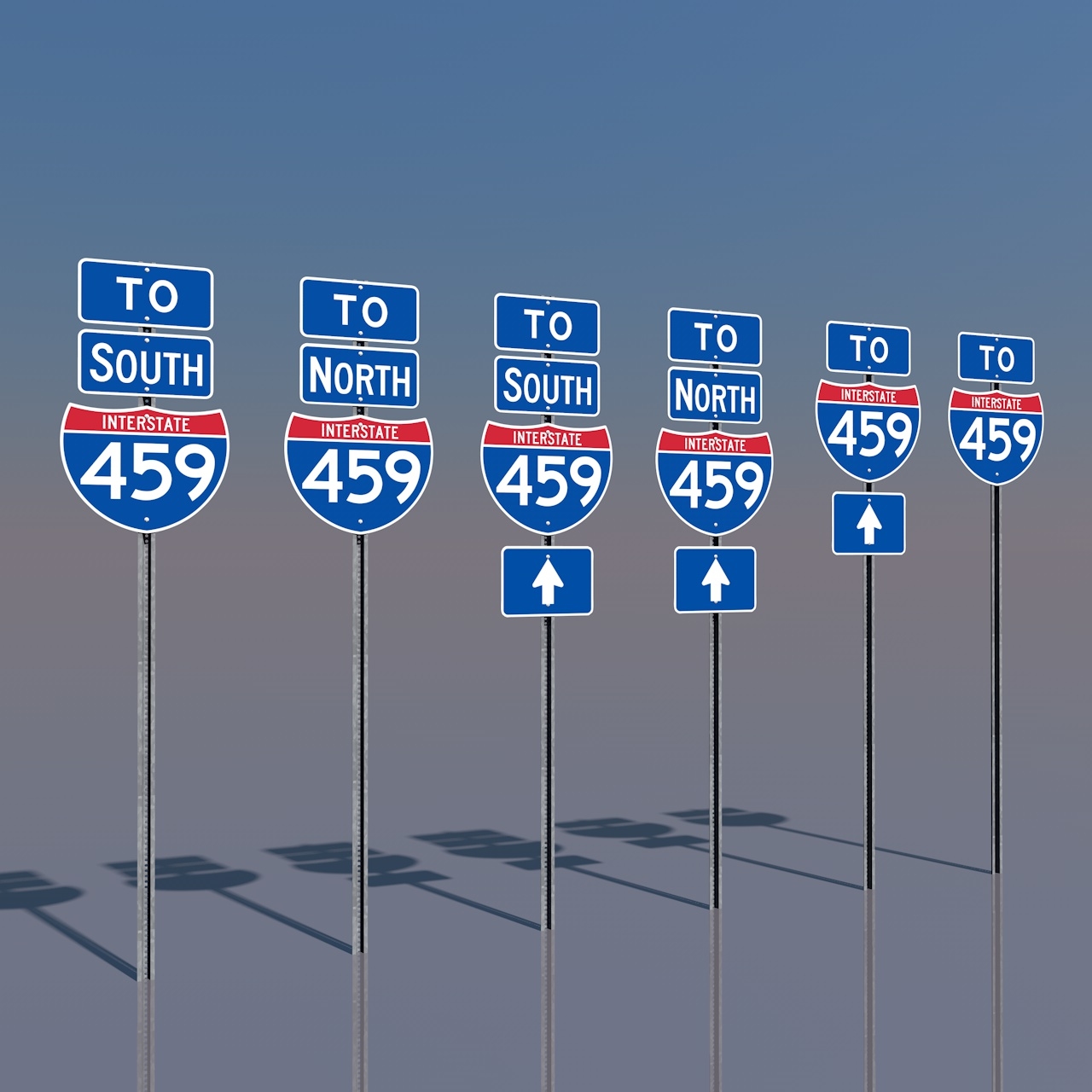 interstate 459 signs 3d model