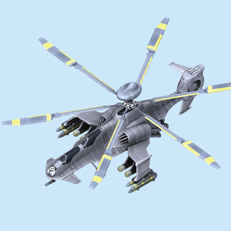 3d model sci fi helicopter