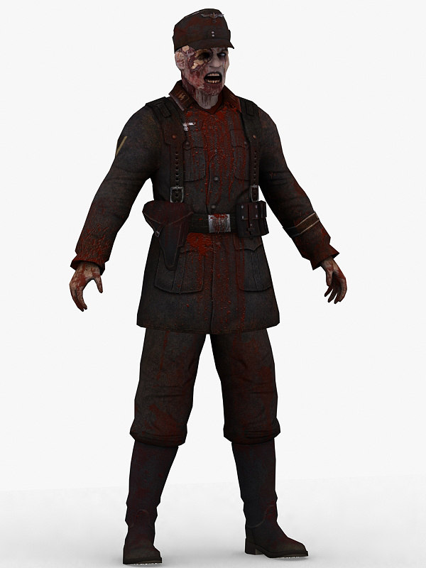 3d german zombie man