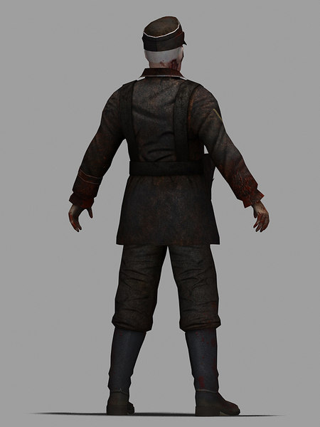 3d german zombie man