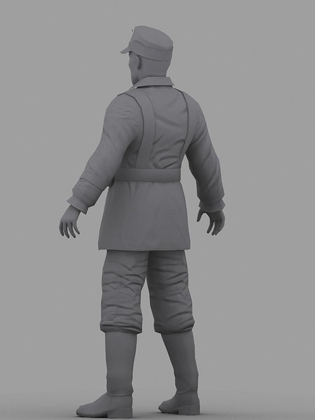 3d german zombie man