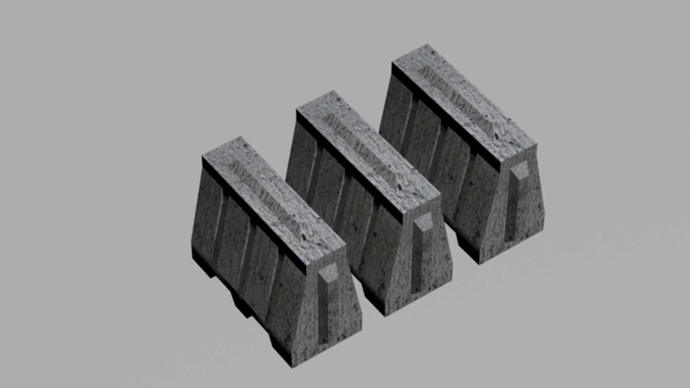 3d roadblock block road model
