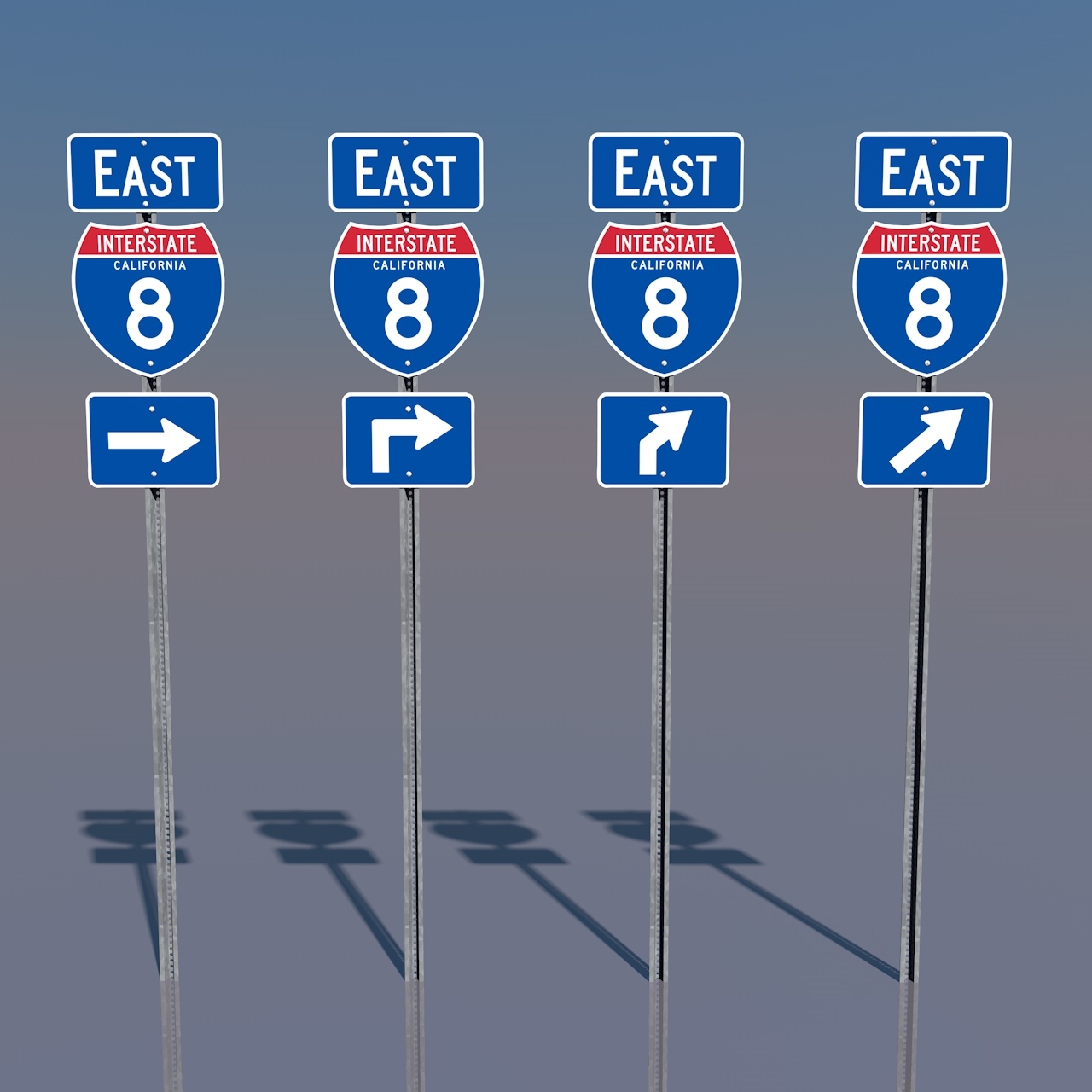 3d interstate 8 signs california model