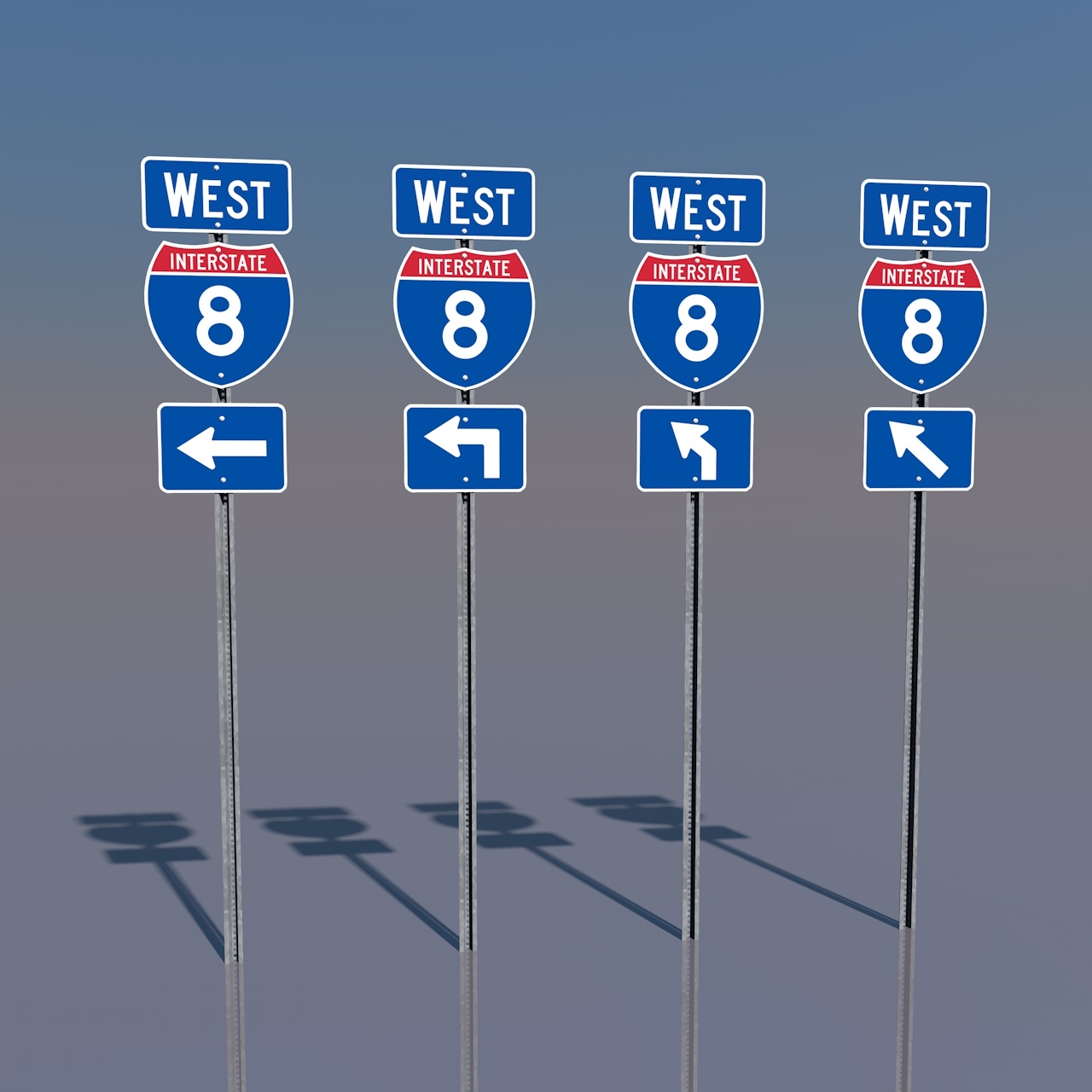 3d interstate 8 signs california model