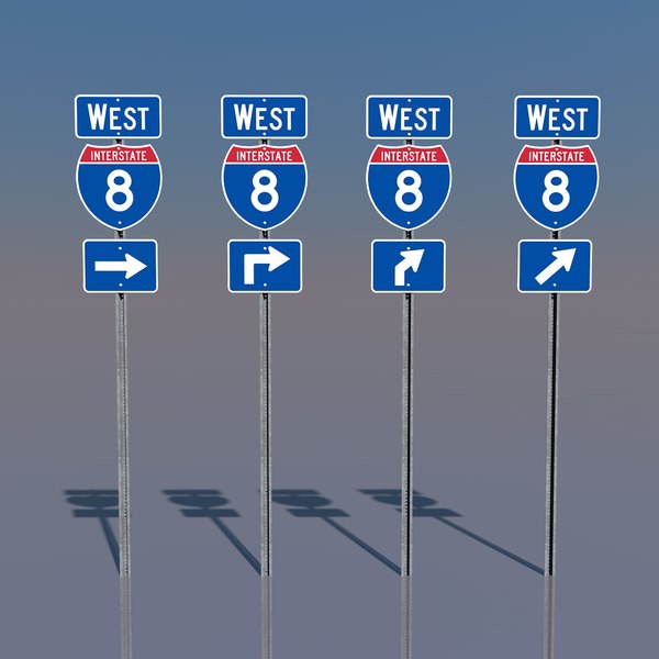3d interstate 8 signs california model