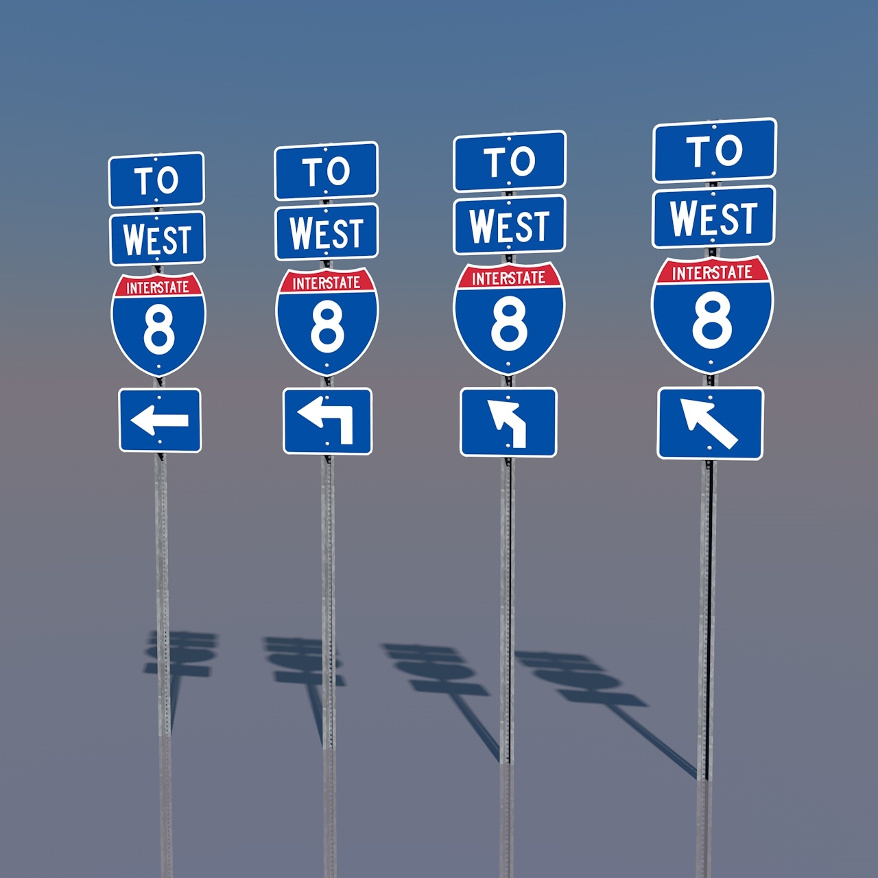 3d interstate 8 signs california model