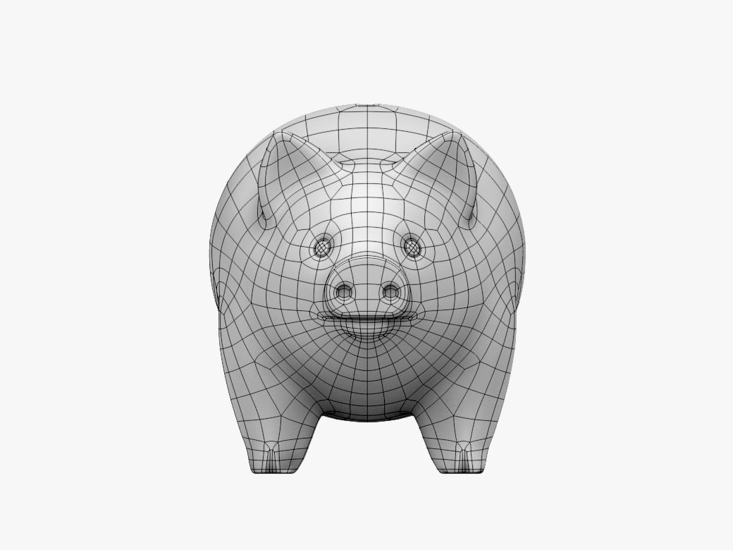 3d obj pig piggy bank