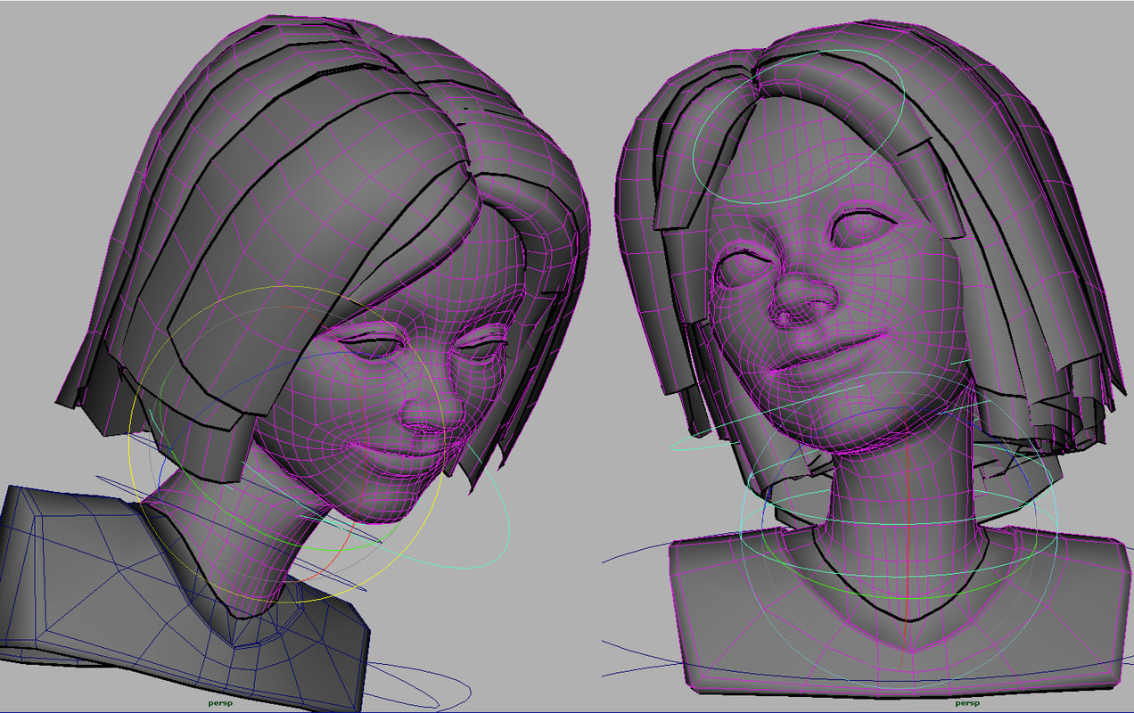3d model cartoon girl morphs