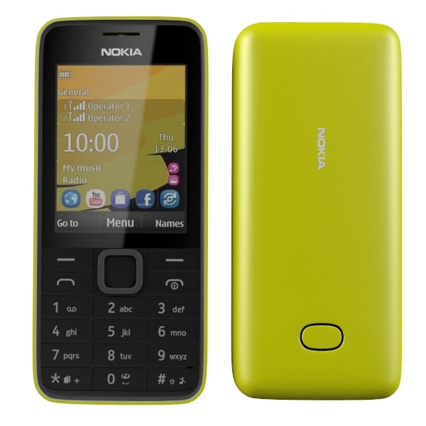 3d model nokia 207 yellow