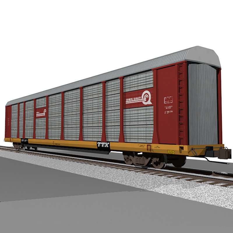 3d train car autorack model