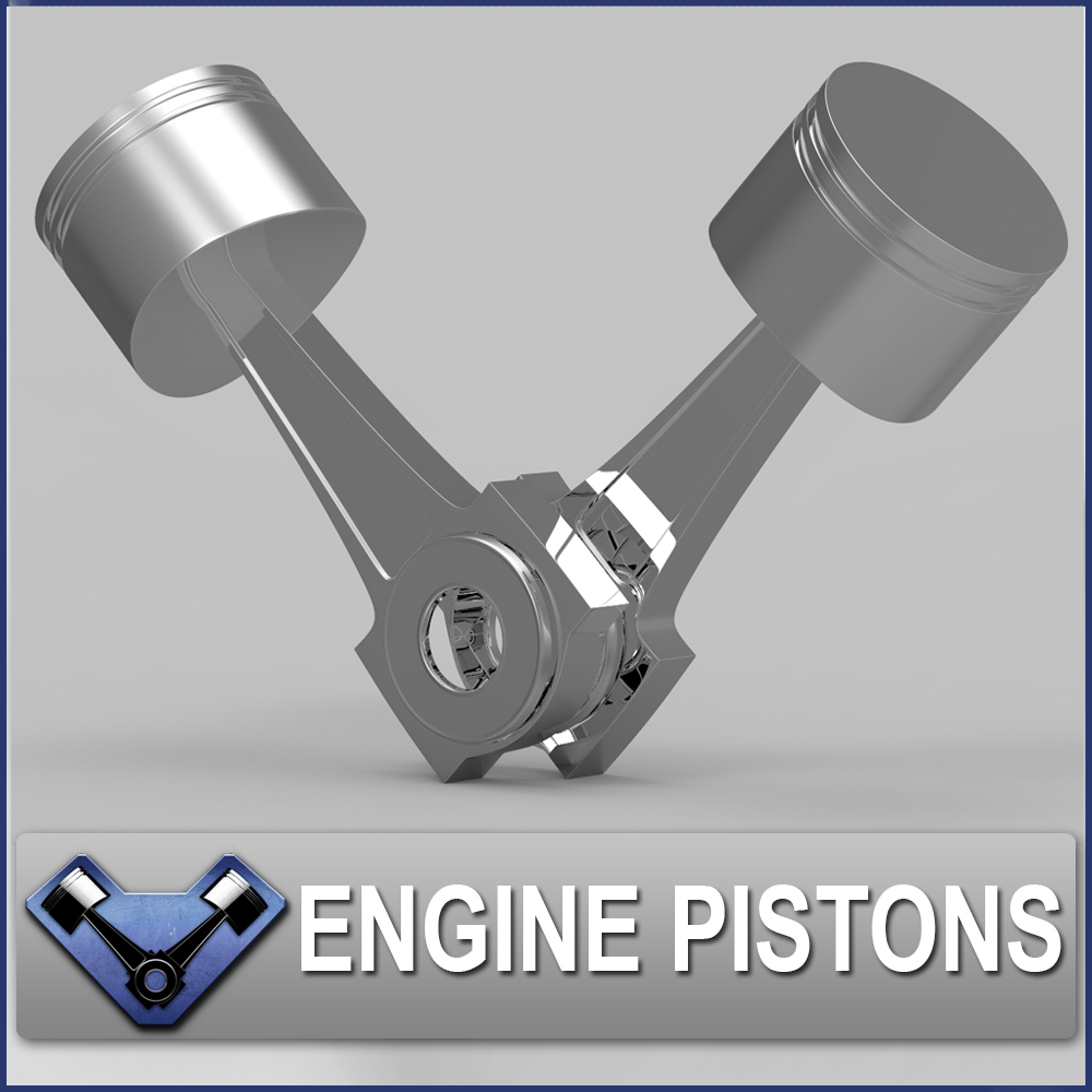 3d engine piston