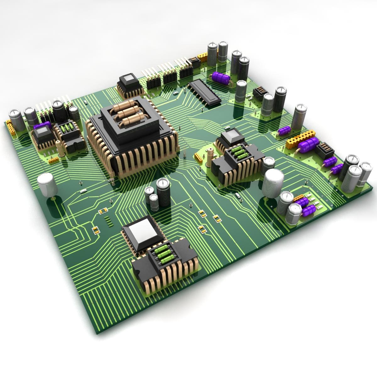 circuit board city 3d model