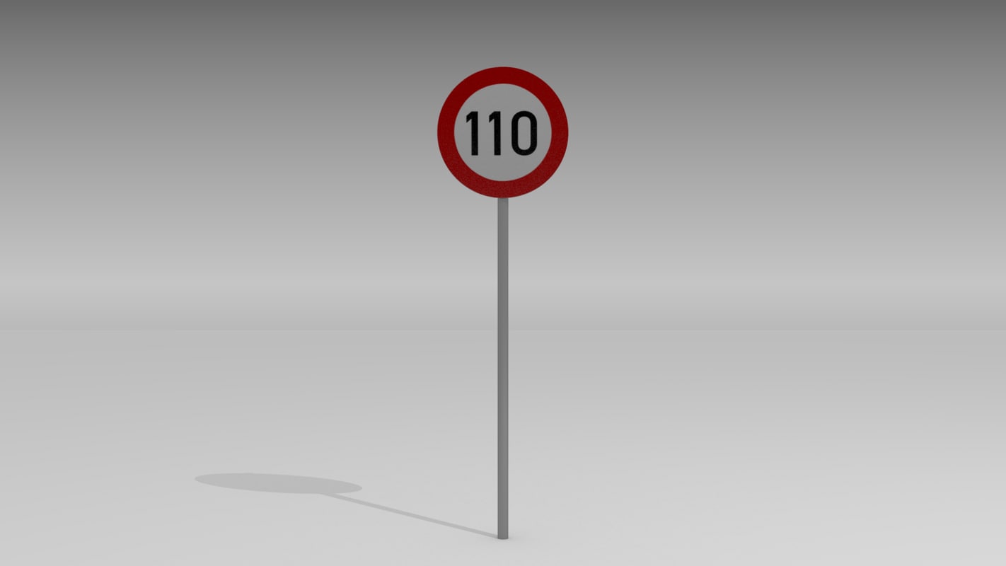 110 speed limit sign 3d model