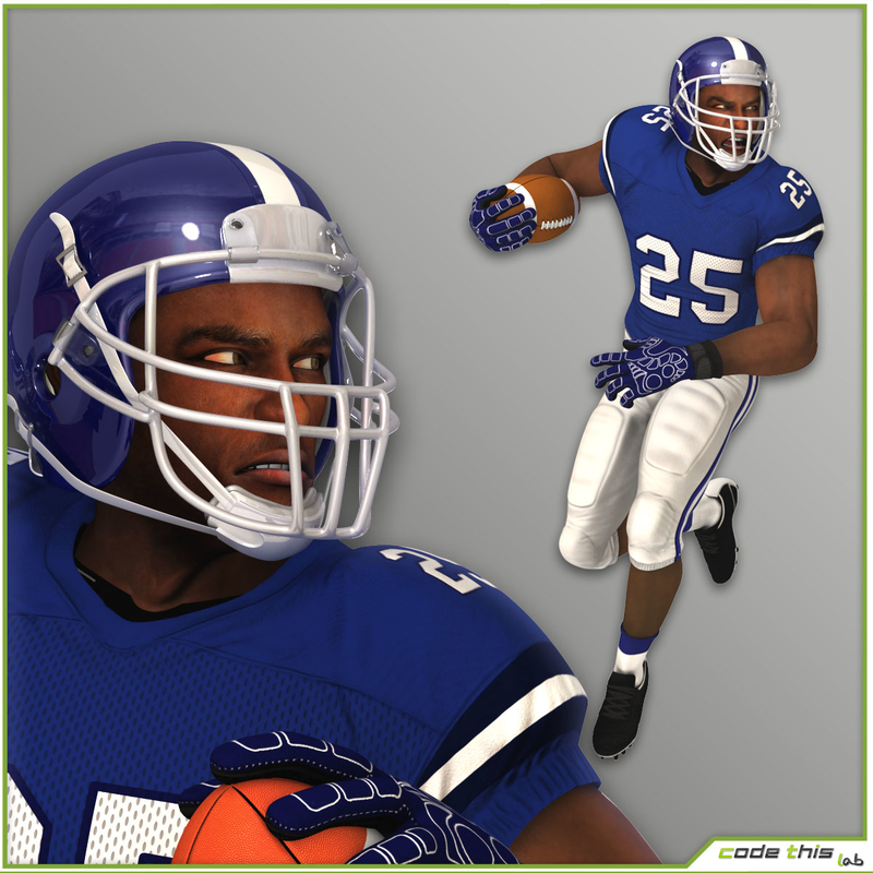 team player american football 3d max