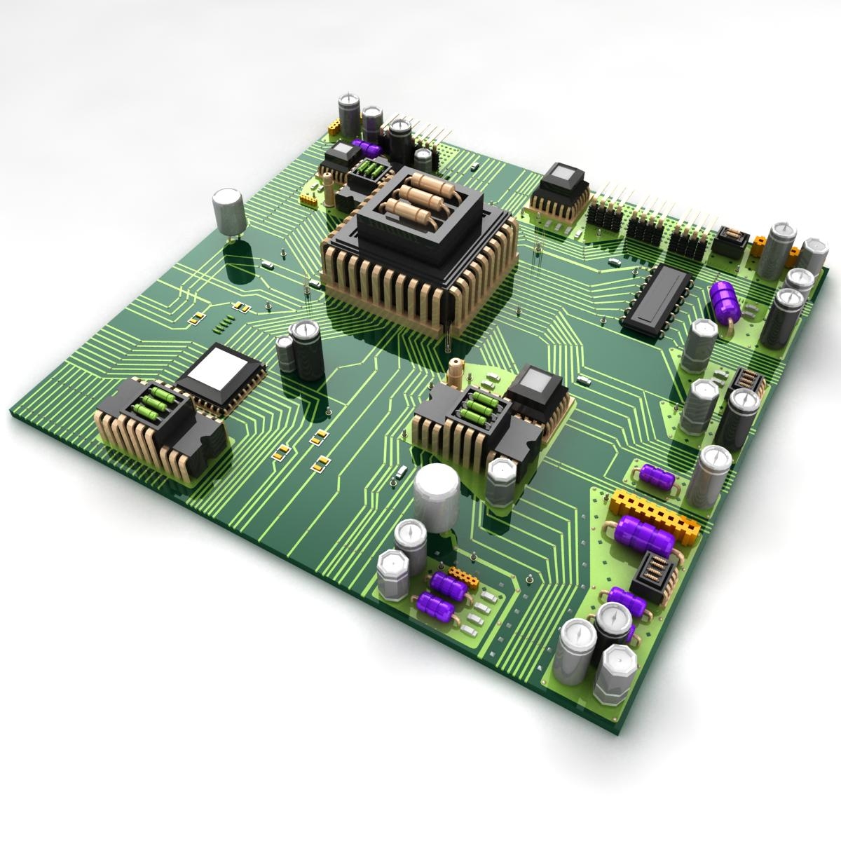 circuit board city 3d model