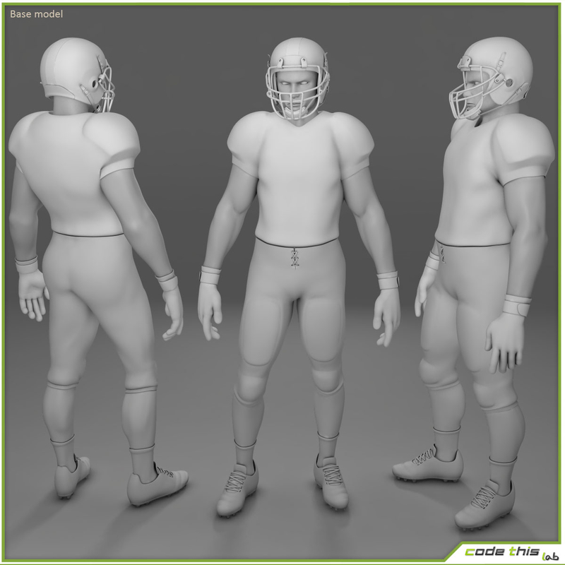 team player american football 3d max