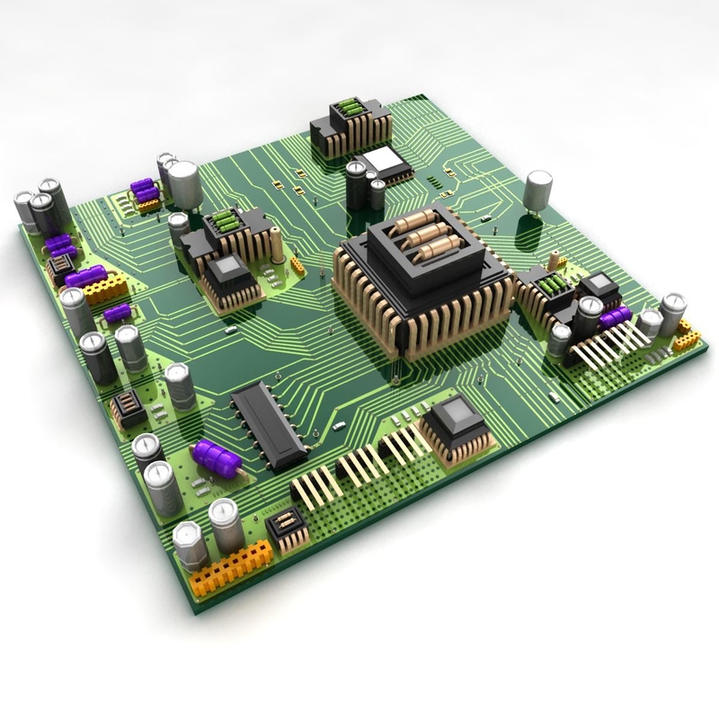 circuit board city 3d model