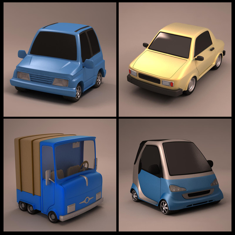 3ds max cartoon cars