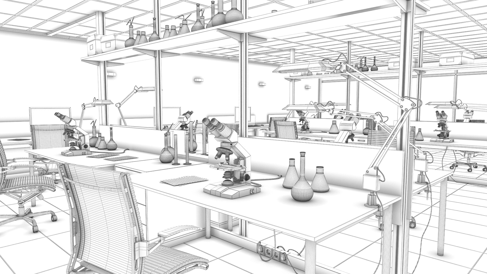 pharmaceutical laboratory equipment 3d model