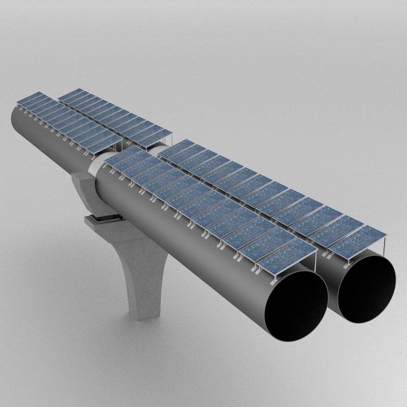 tubes supports hyperloop 3d max