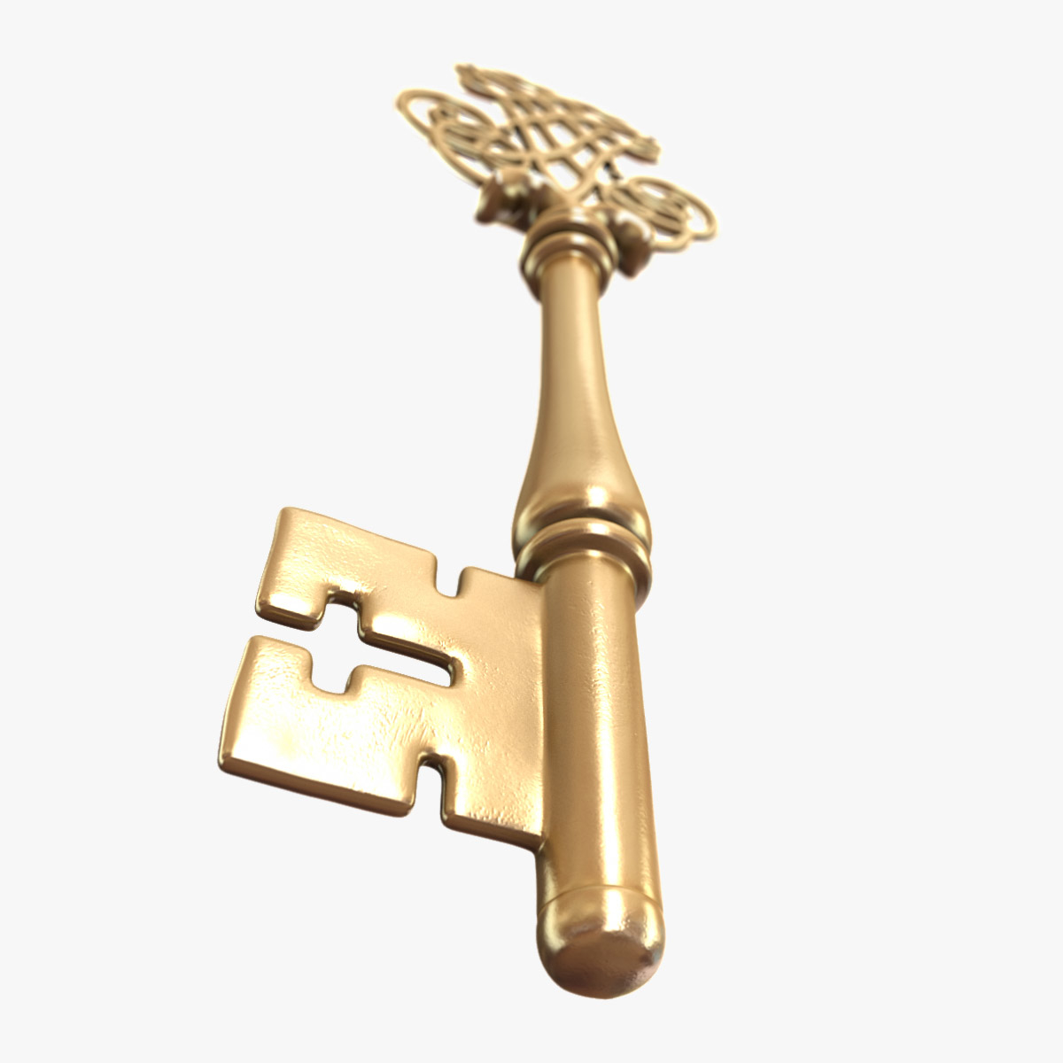 gold old key 3d model