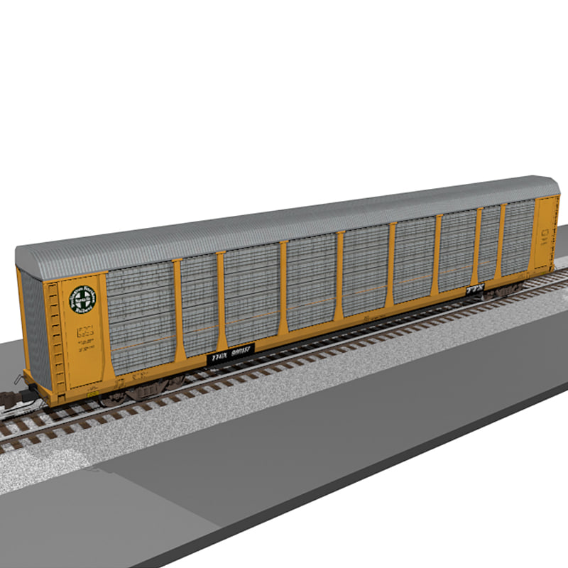 train car autorack 3d model